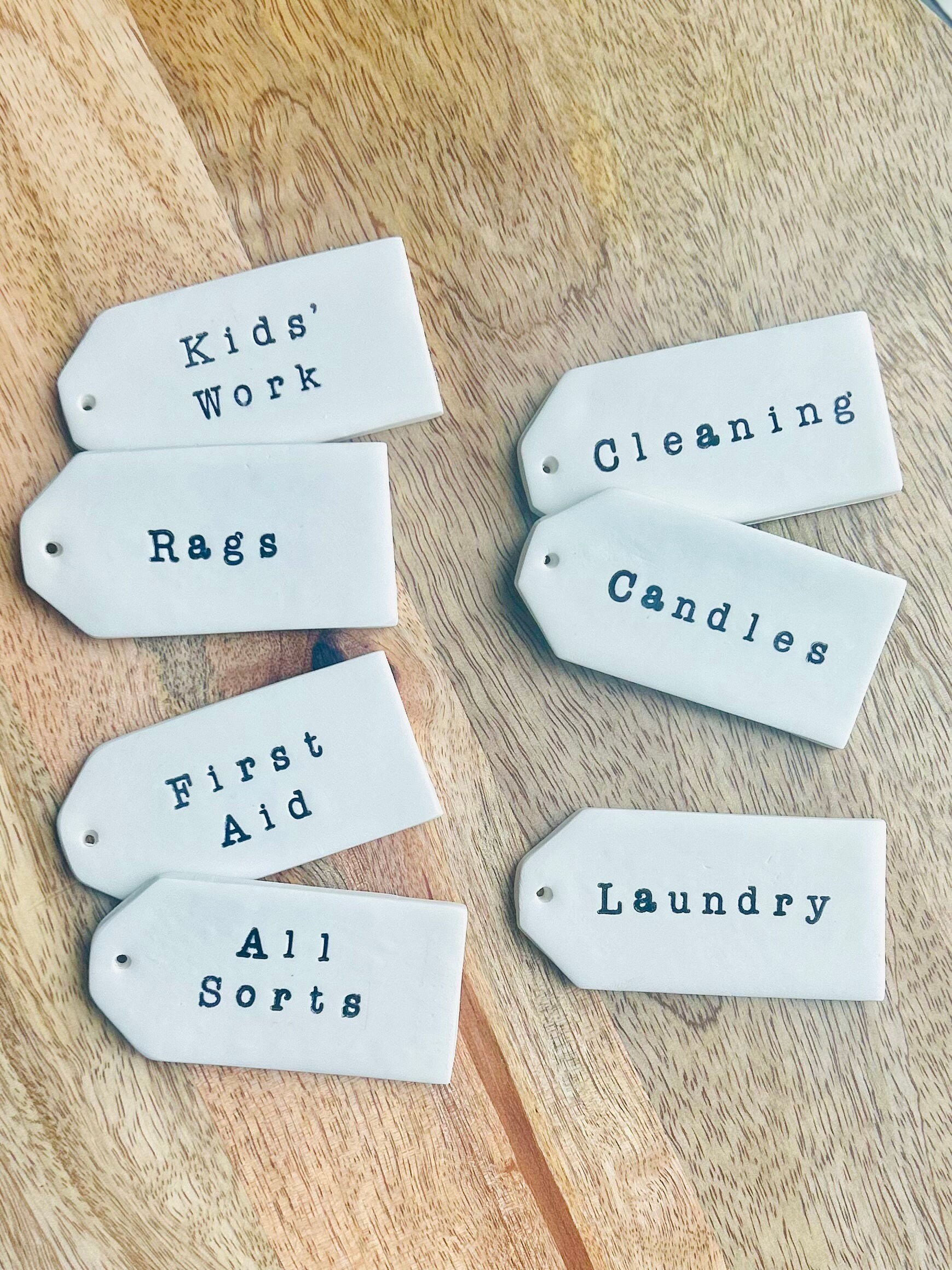 Custom, Clay Tags for Closets, Guest Rooms, Storage L Minimalist, Boho ...