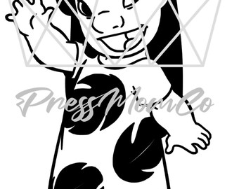 Lilo Outline Svg | Etsy