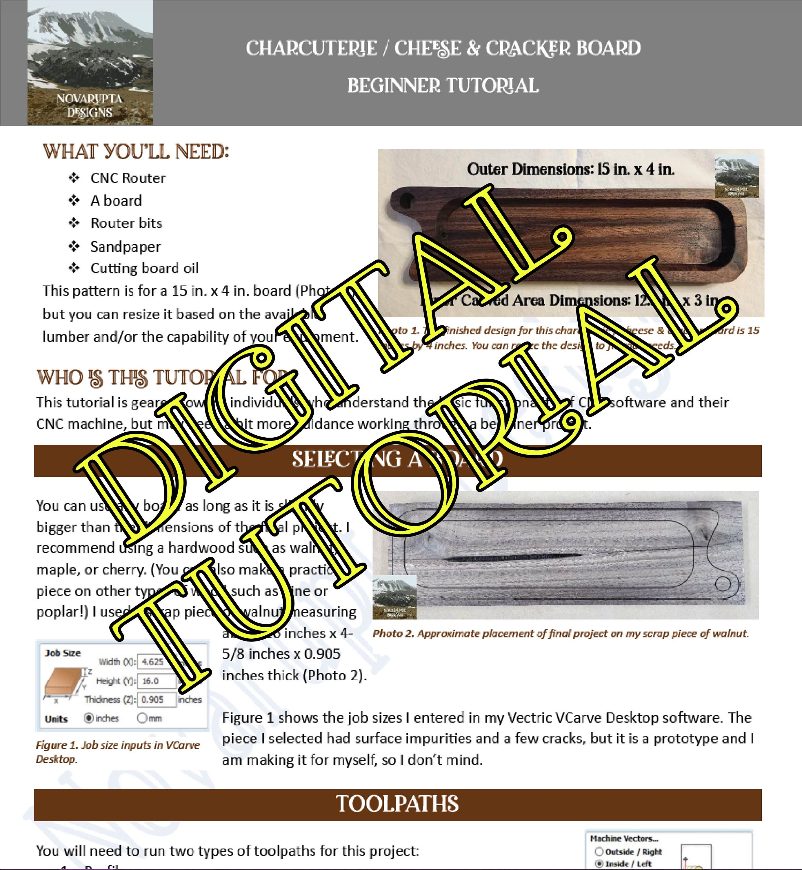 CNC Router Beginner Tutorial and Digital Files to Make a Charcuterie or ...