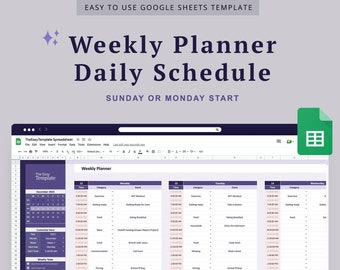 Time Blocking Template Daily Planner Spreadsheet - Etsy