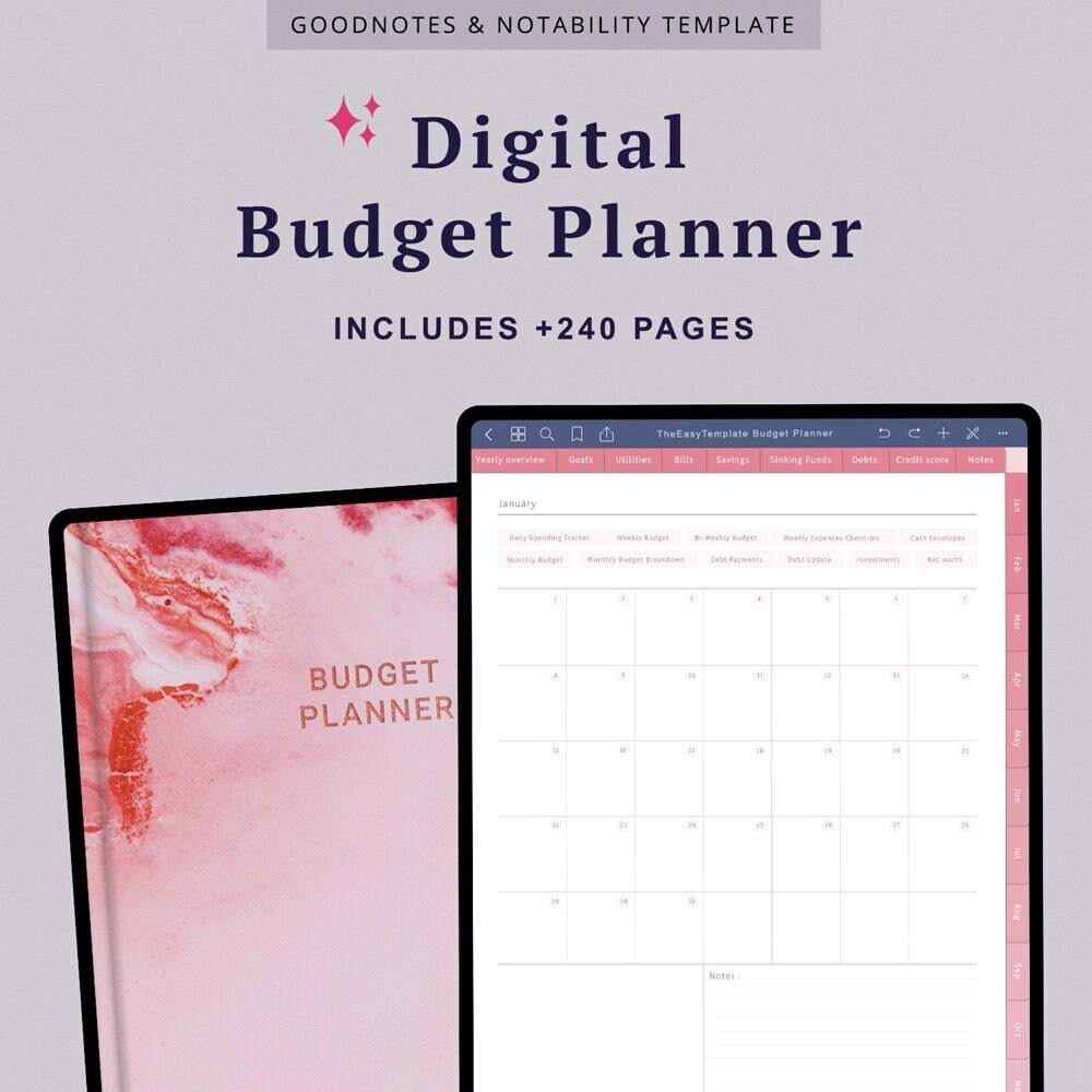 Digital Budget Planner Monthly Budget Weekly Paycheck Digital Financial ...