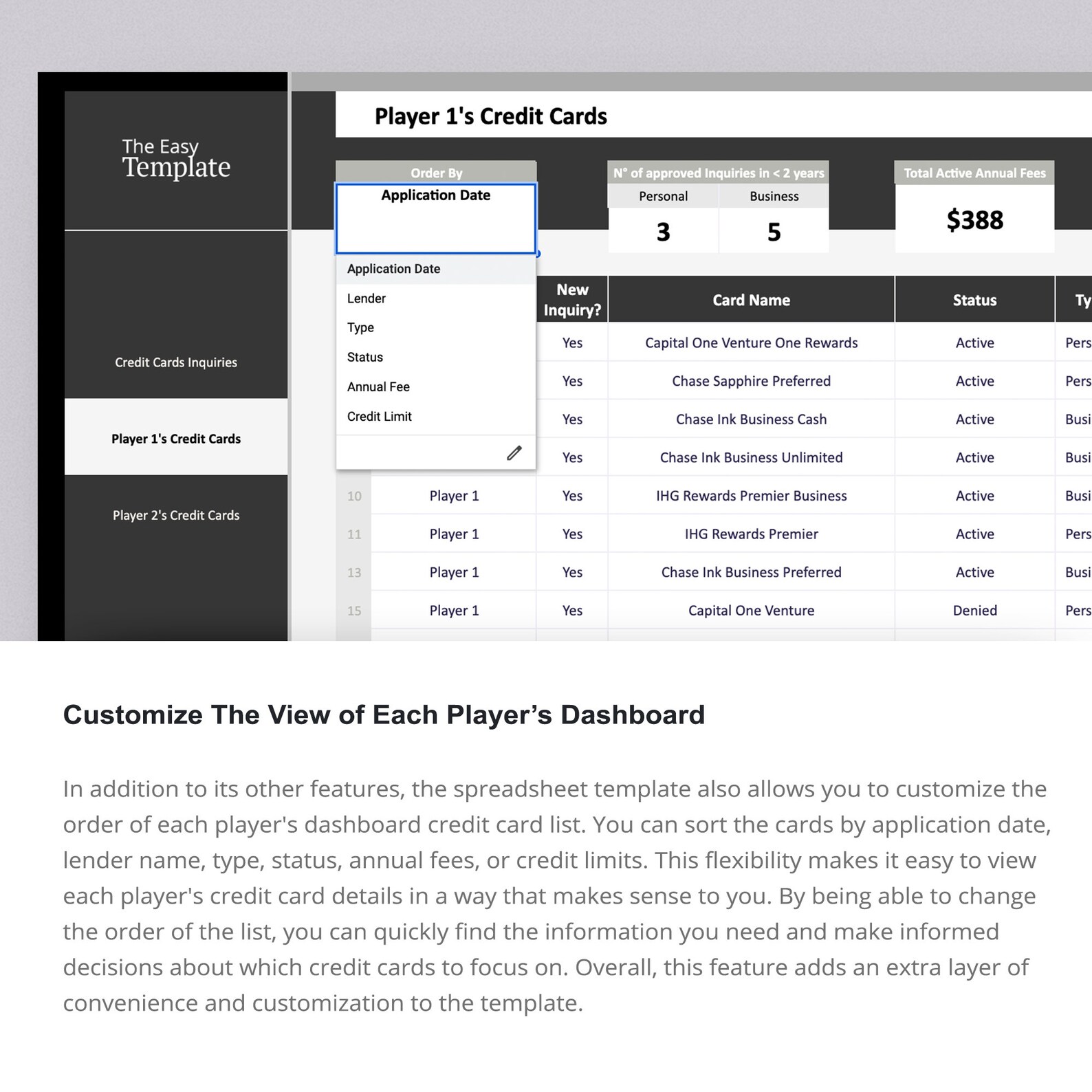 Credit Card Churning Spreadsheet Churning Tracker Tool Reward ...