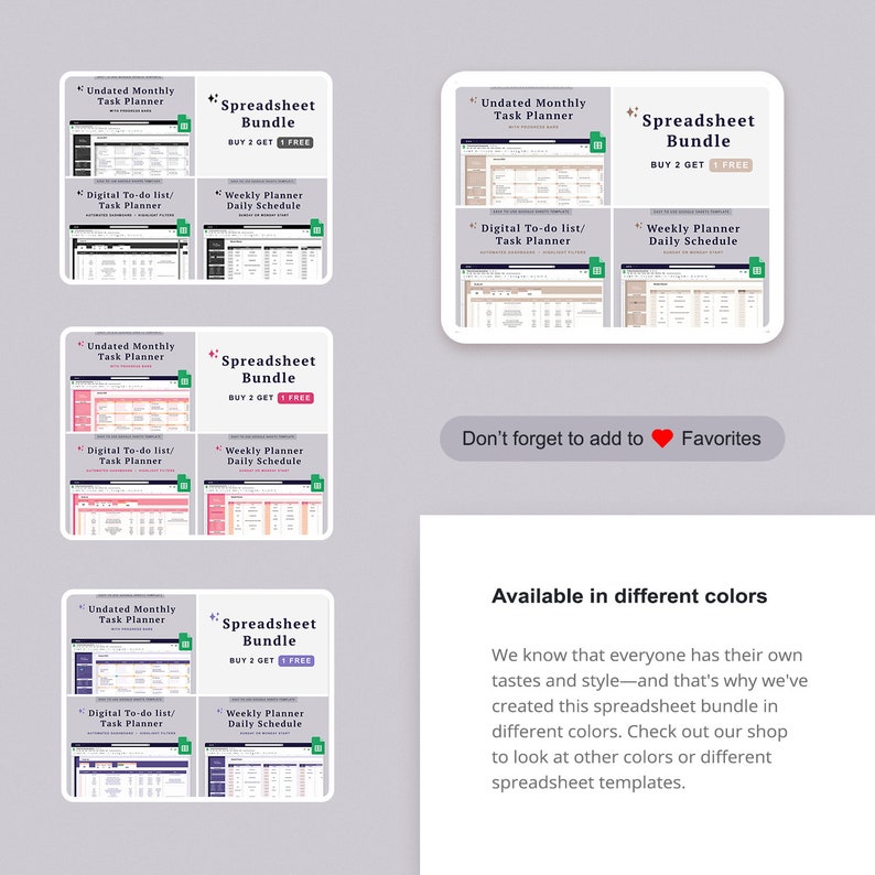 Digital Planner Bundle Google Sheets Spreadsheet Planner iPad Planner ...