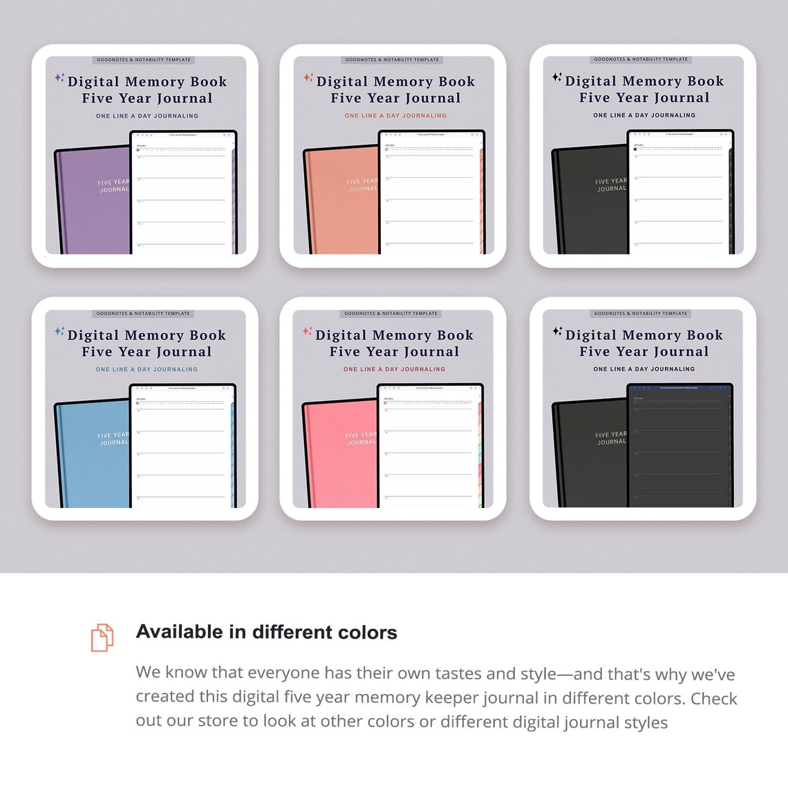 Digital Memory Keeper Five Year Digital Journal Goodnotes Memory Book ...