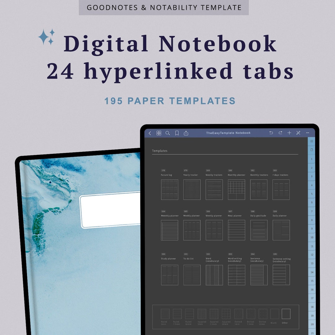 Digital Note Taking Planner Goodnotes Template Digital Notes Paper ...