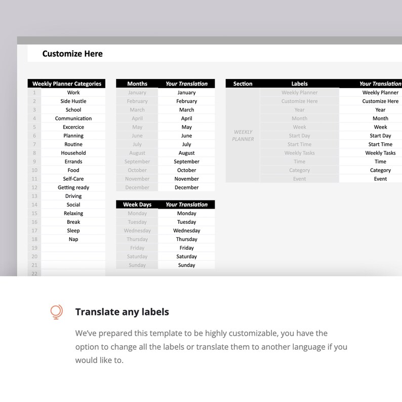 Workday Planner Digital Office Schedule Employee Planner Digital ...