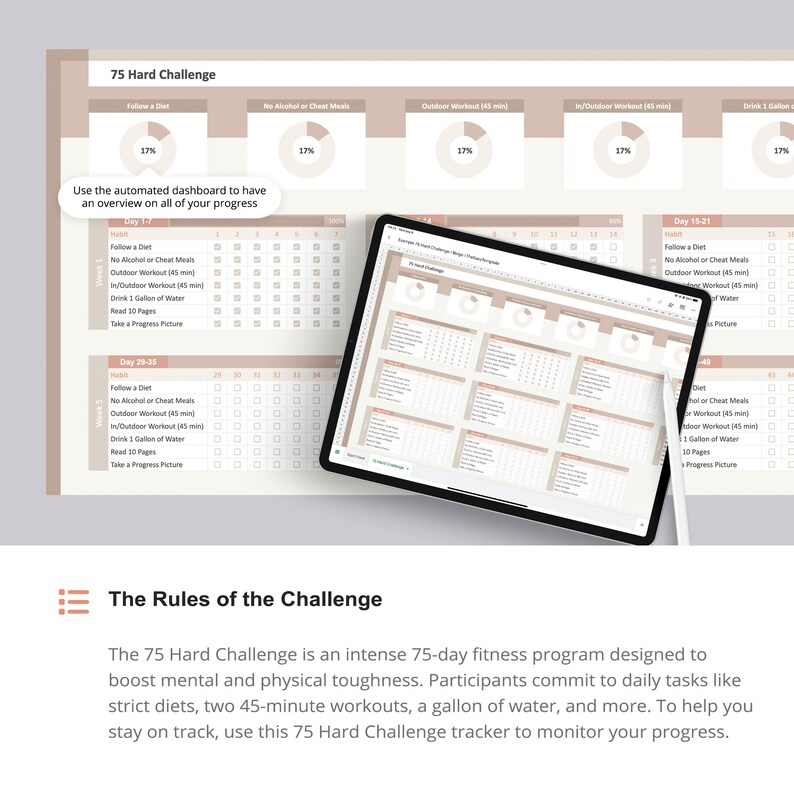 75 Hard Challenge Accountability Sheet Fitness Challenge 75 Hard ...