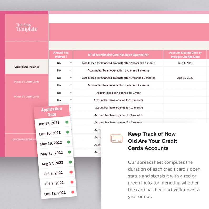 Points and Miles Tracking Credit Card Churning Dashboard Spreadsheet ...