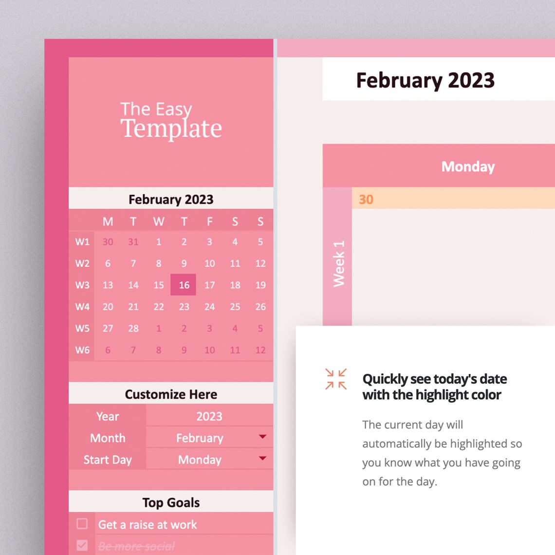 Pink Digital Planner Girl Daily Google Sheet Planner Monthly Planner ...