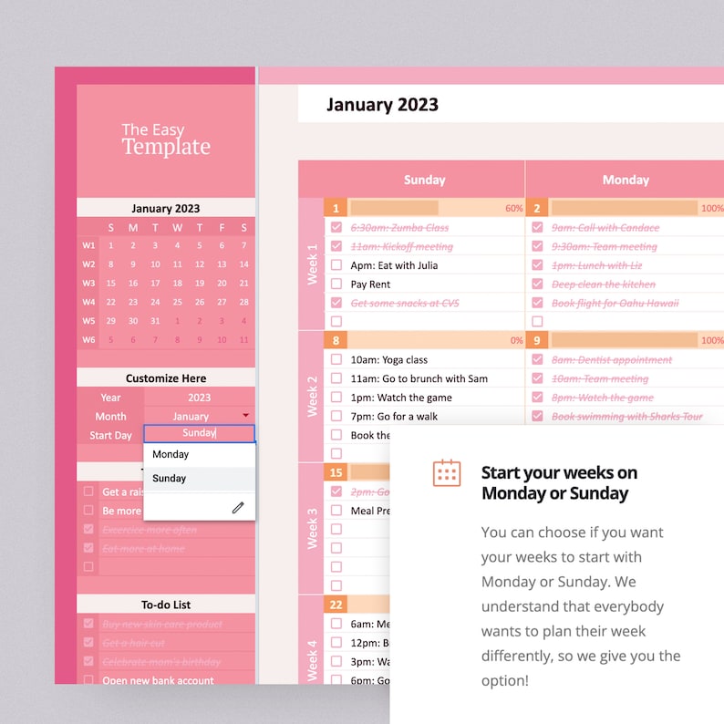 To Do List Spreadsheet Digital to Do List Task Management Productivity ...