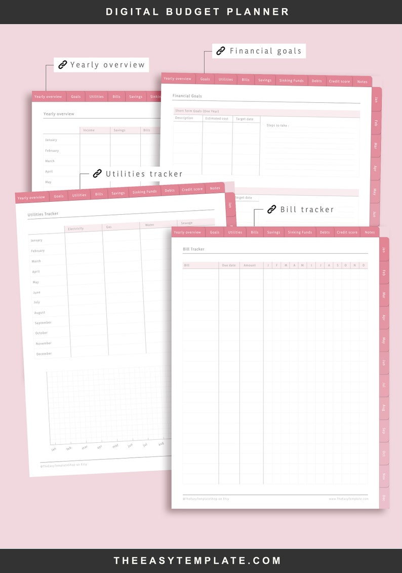 Digital Budget Planner Monthly Budget Weekly Paycheck Digital | Etsy