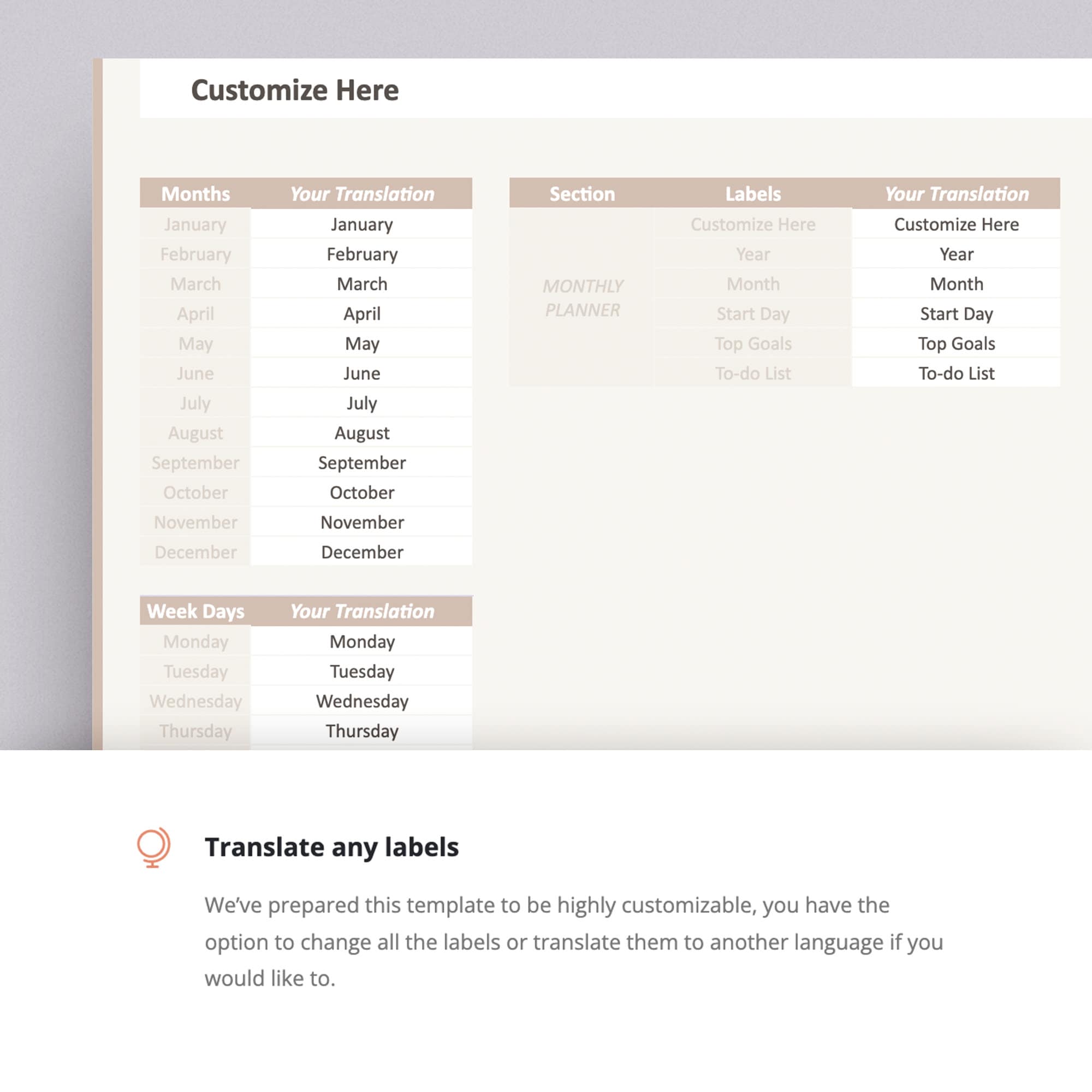 Monthly Planner Google Sheets 2023 2024 Calendar Undated Daily Planner ...