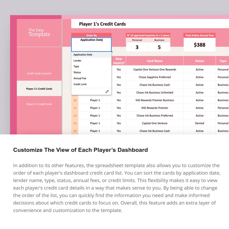 Credit Card Churning Spreadsheet Tracker 2 Player Mode Google Sheets ...