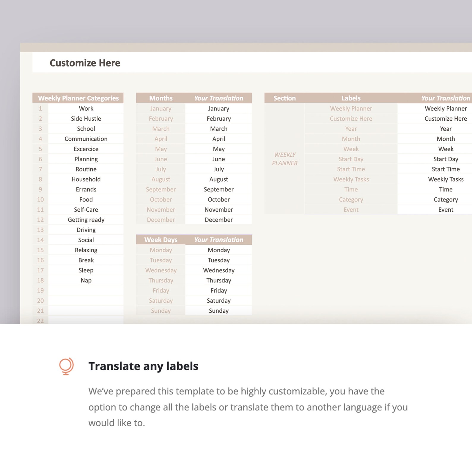 Weekly Work Schedule Spreadsheet Weekly Sheet Scheduling Sheet Daily ...