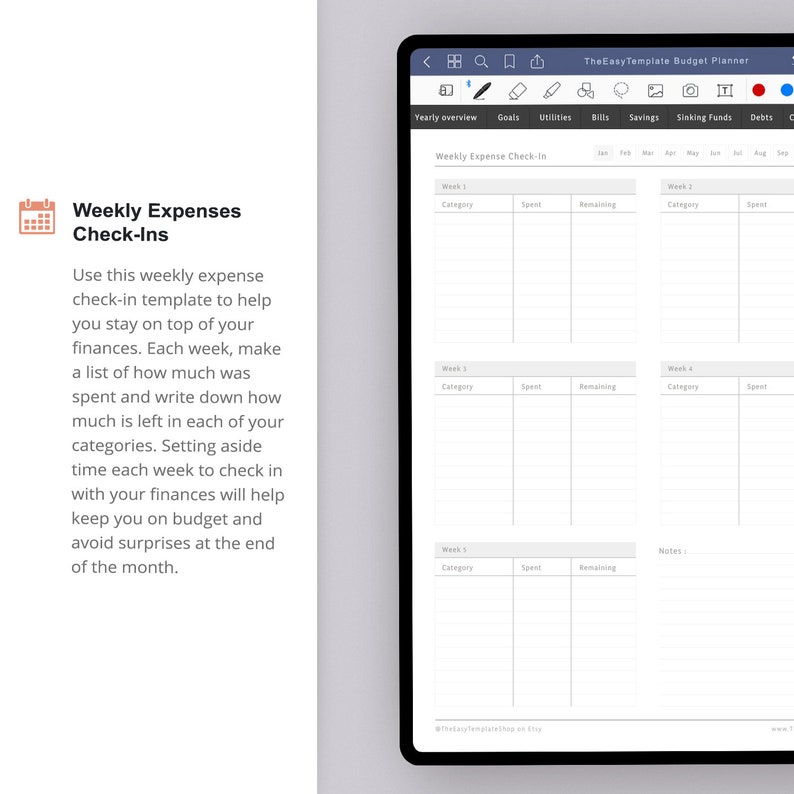 Classic Digital Budget Planner Goodnotes Paycheck Budget Bi-weekly ...