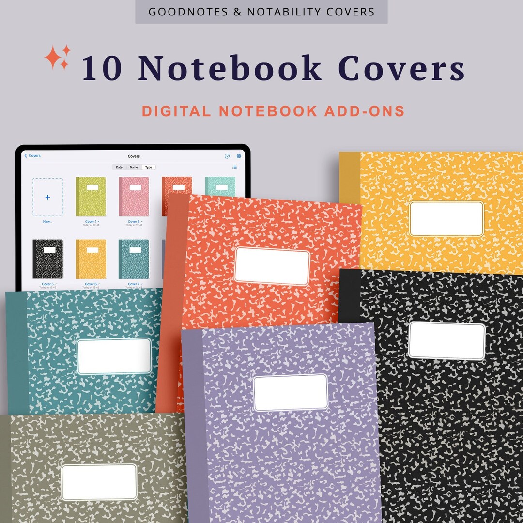 Digital Composition Cover Notebook Goodnotes Thumbnail Notepad Digital ...