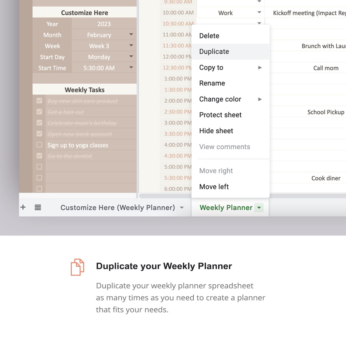 Weekly Work Schedule Spreadsheet Weekly Sheet Scheduling Sheet Daily ...