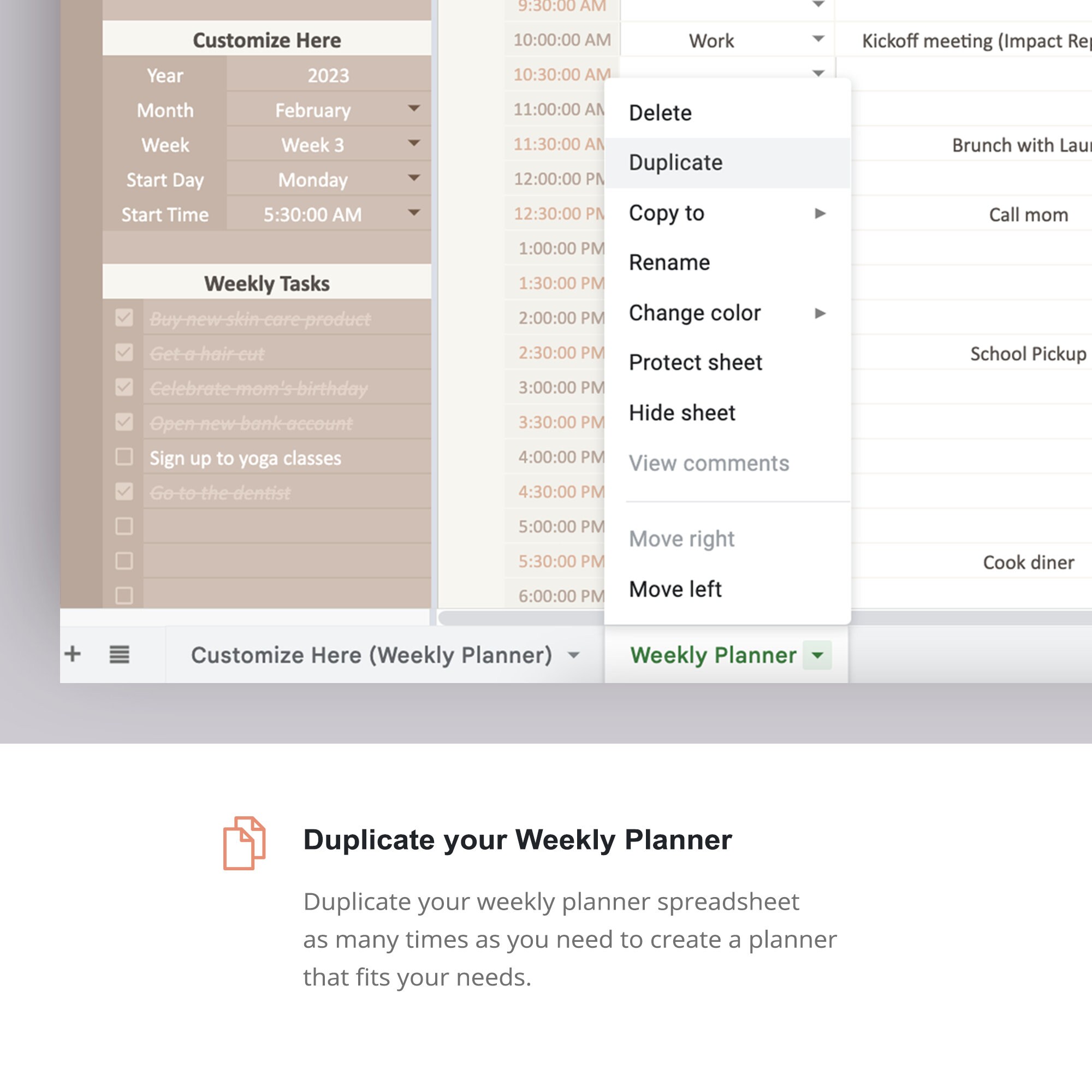 Weekly Work Schedule Spreadsheet Weekly Sheet Scheduling Sheet Daily ...