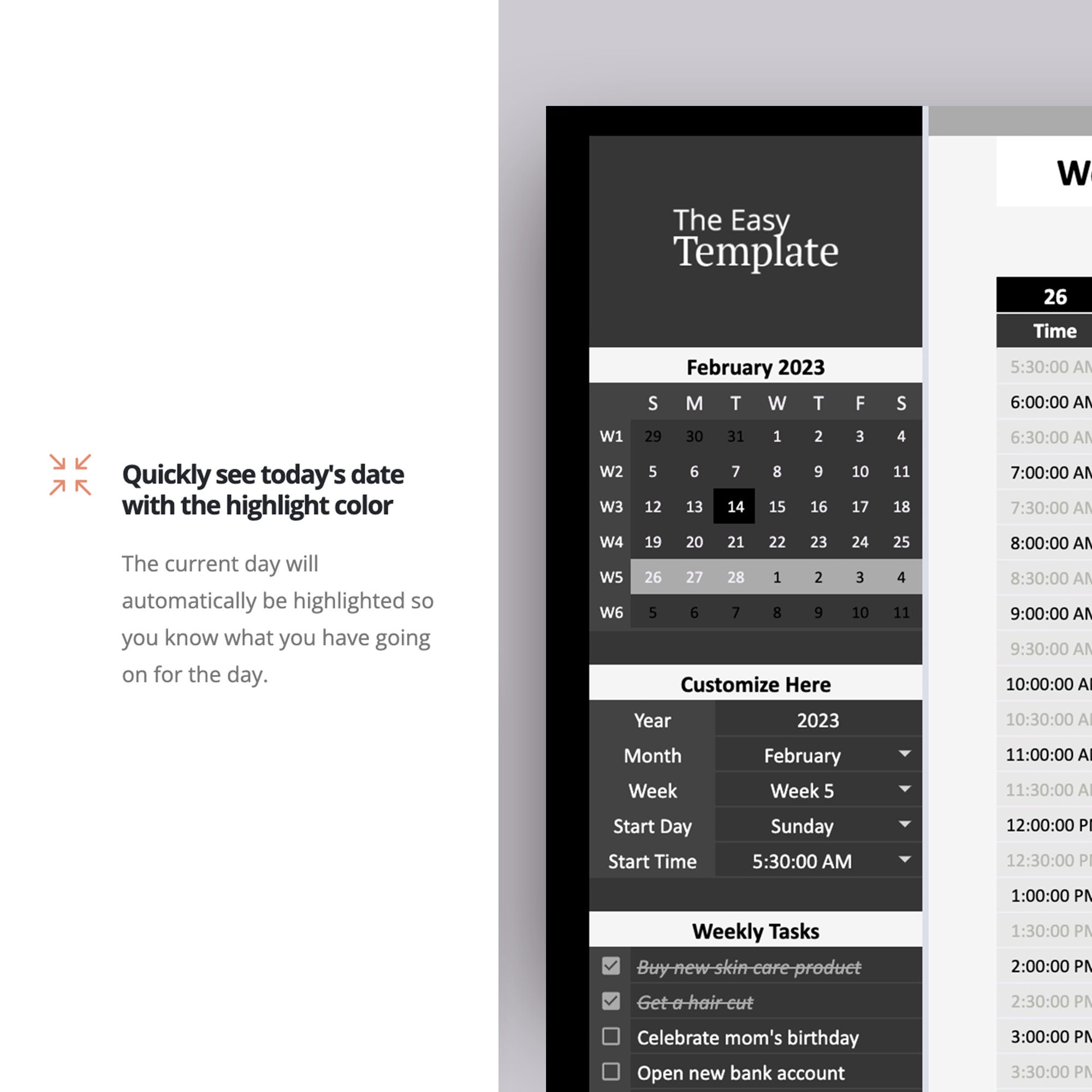 Workday Planner Digital Office Schedule Employee Planner Digital ...