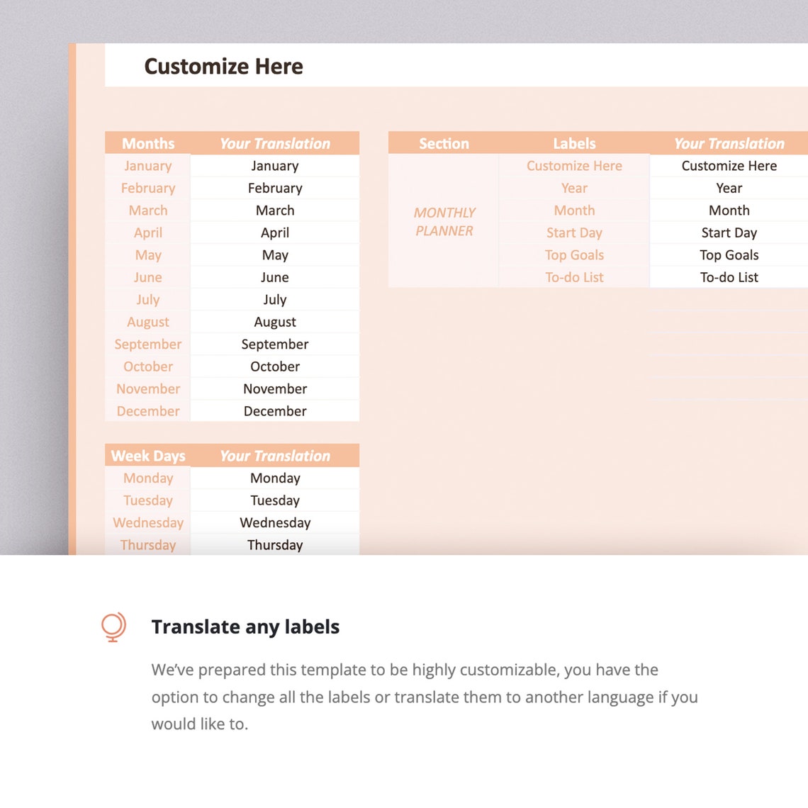 Monthly Planner Spreadsheet Template Google Sheets Work Schedule Goal ...