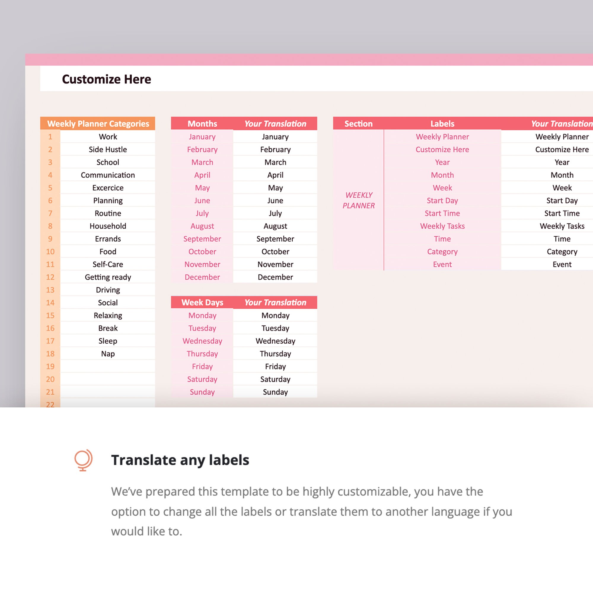 Weekly Schedule, Time Blocking Digital Planner, Week at a Glance, Time ...