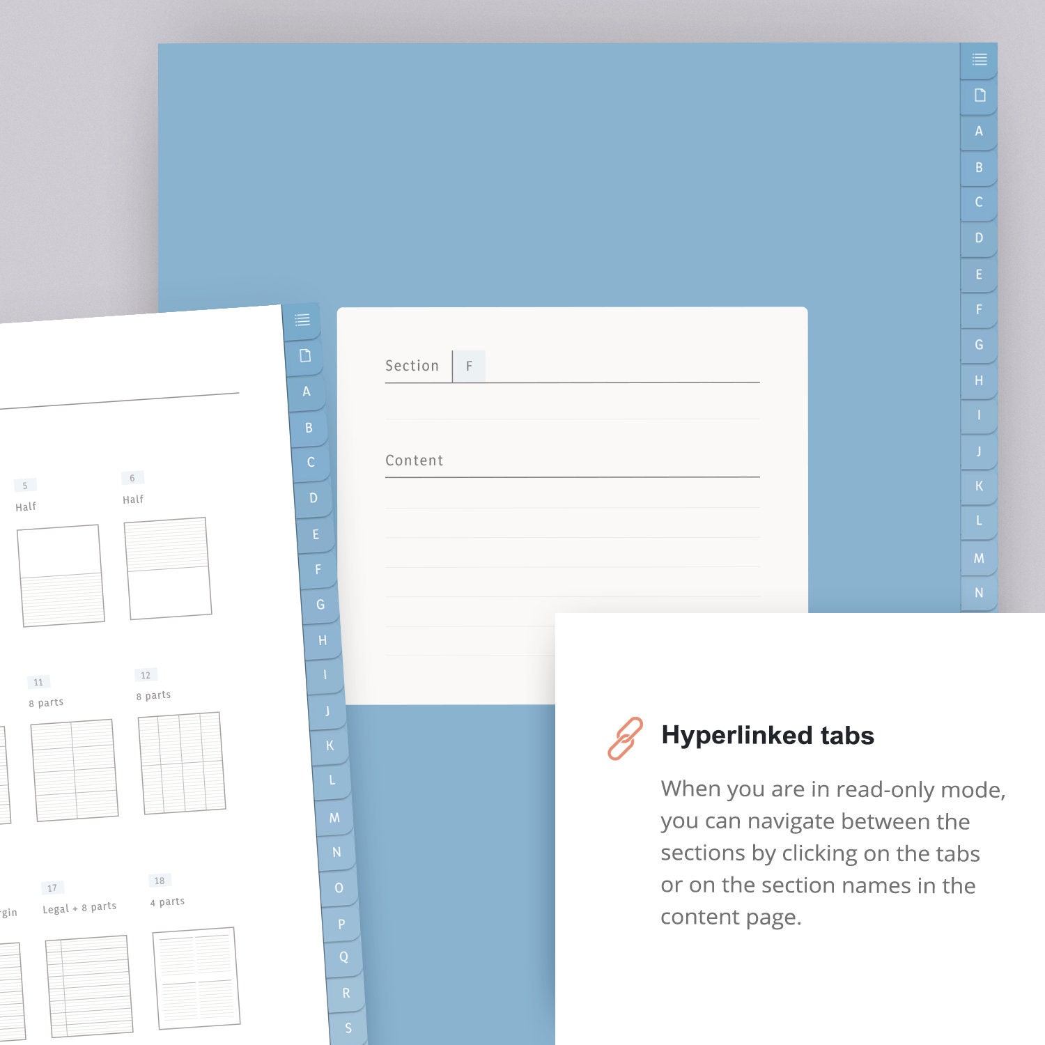 Aesthetic Blue Digital Notebook Goodnotes Journal Alphabetical ...