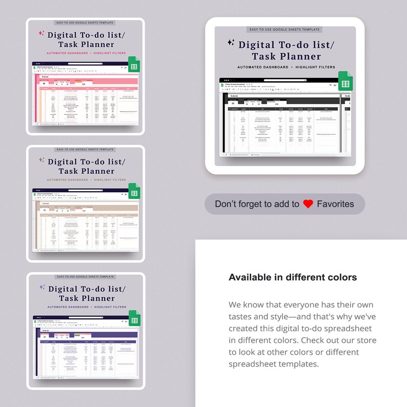 To Do List Tracker Digital Task Planner Spreadsheet Productivity ...
