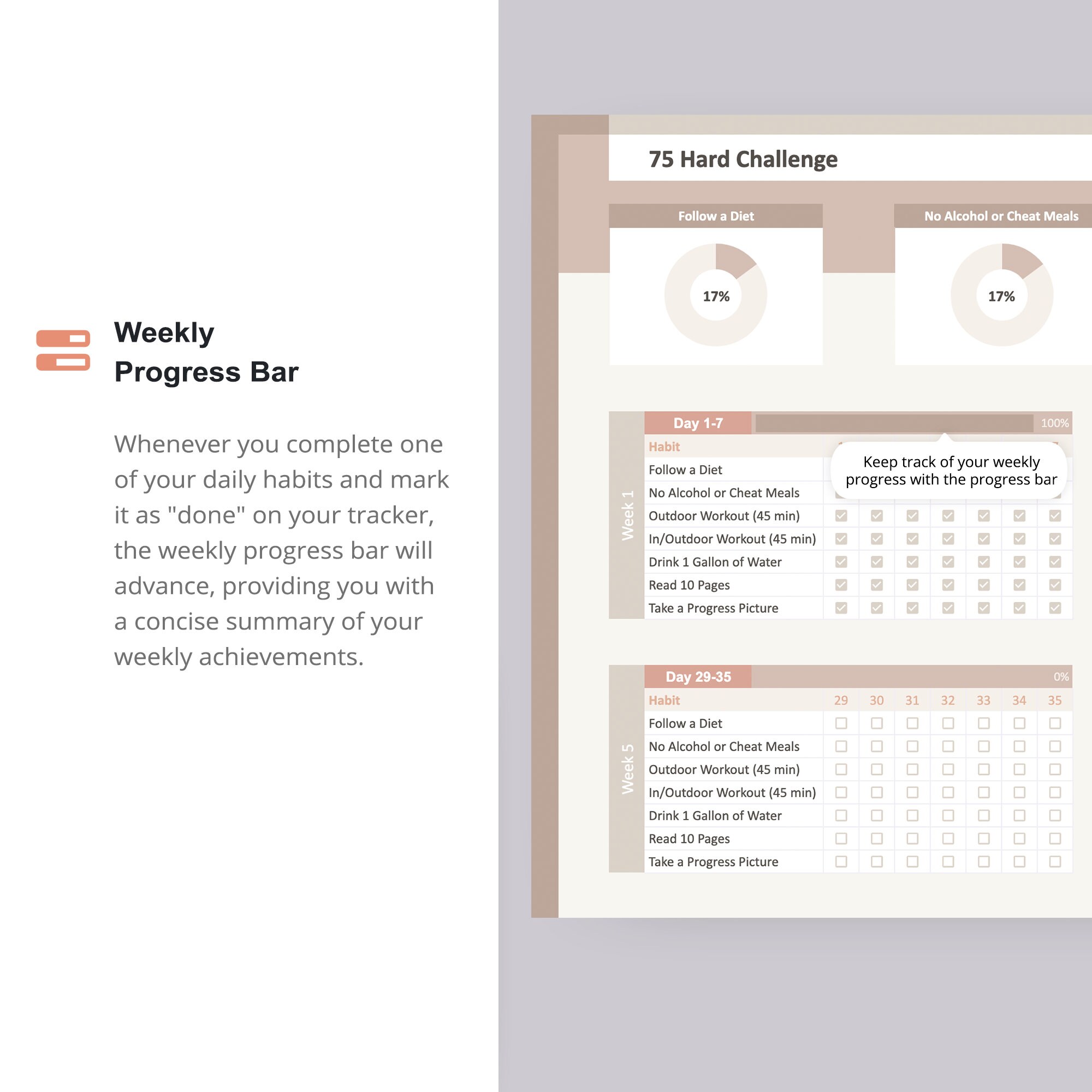 75 Hard Challenge Accountability Sheet Fitness Challenge 75 Hard ...