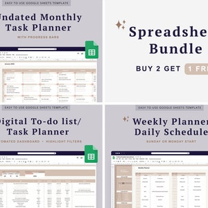 Digital Planner Bundle Google Sheets Spreadsheet Planner iPad Planner ...