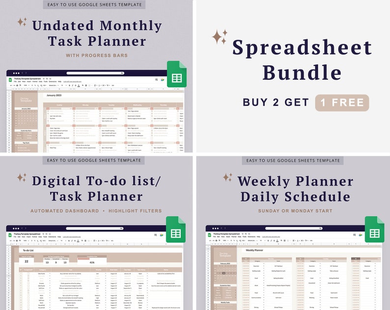 Digital Planner Bundle Google Sheets Spreadsheet Planner iPad Planner ...