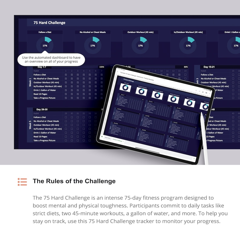 Accountability Sheet Google Sheets Habit Tracker Spreadsheet - Etsy