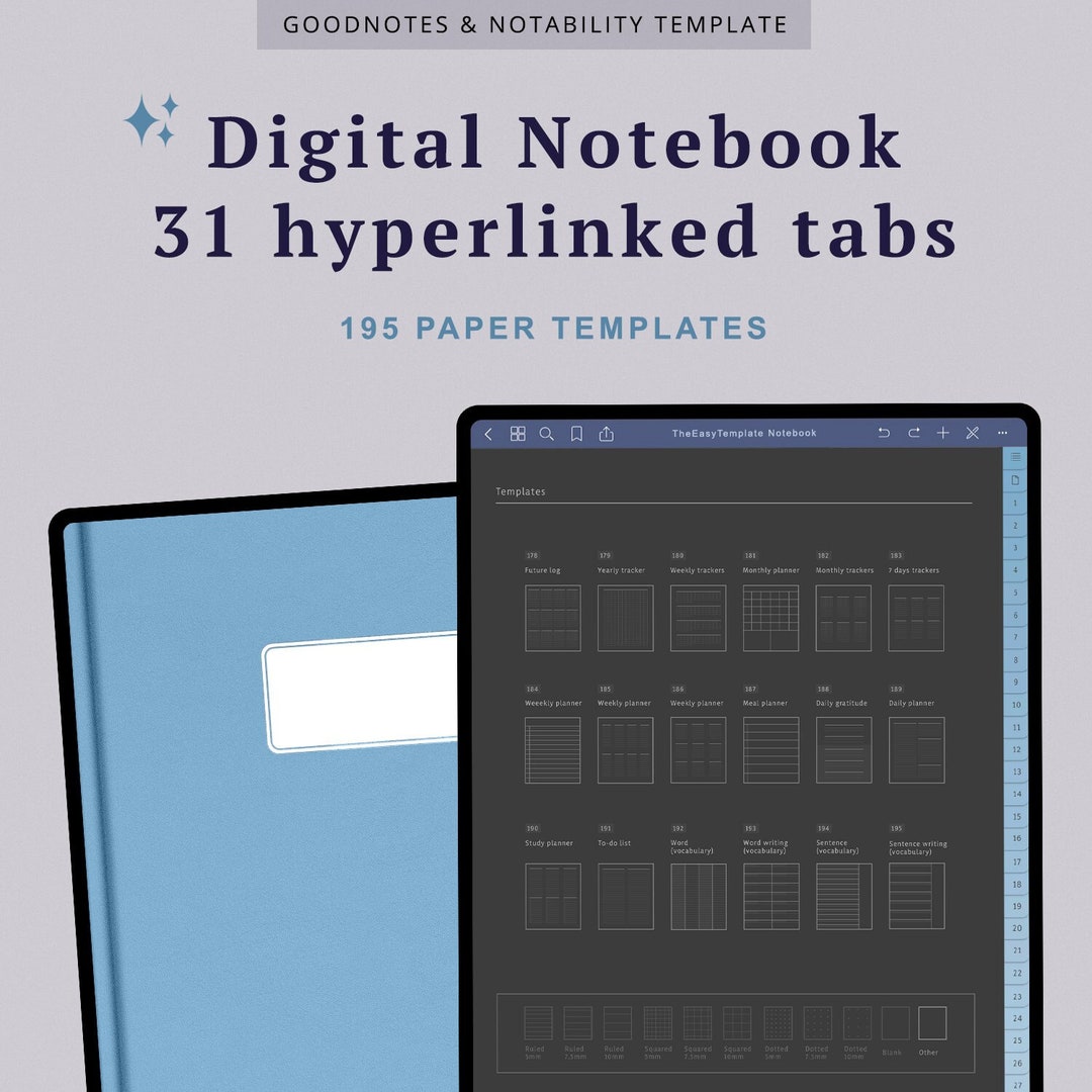 Dark Theme Digital Note Taking Paper Template Everyday Study Note ...