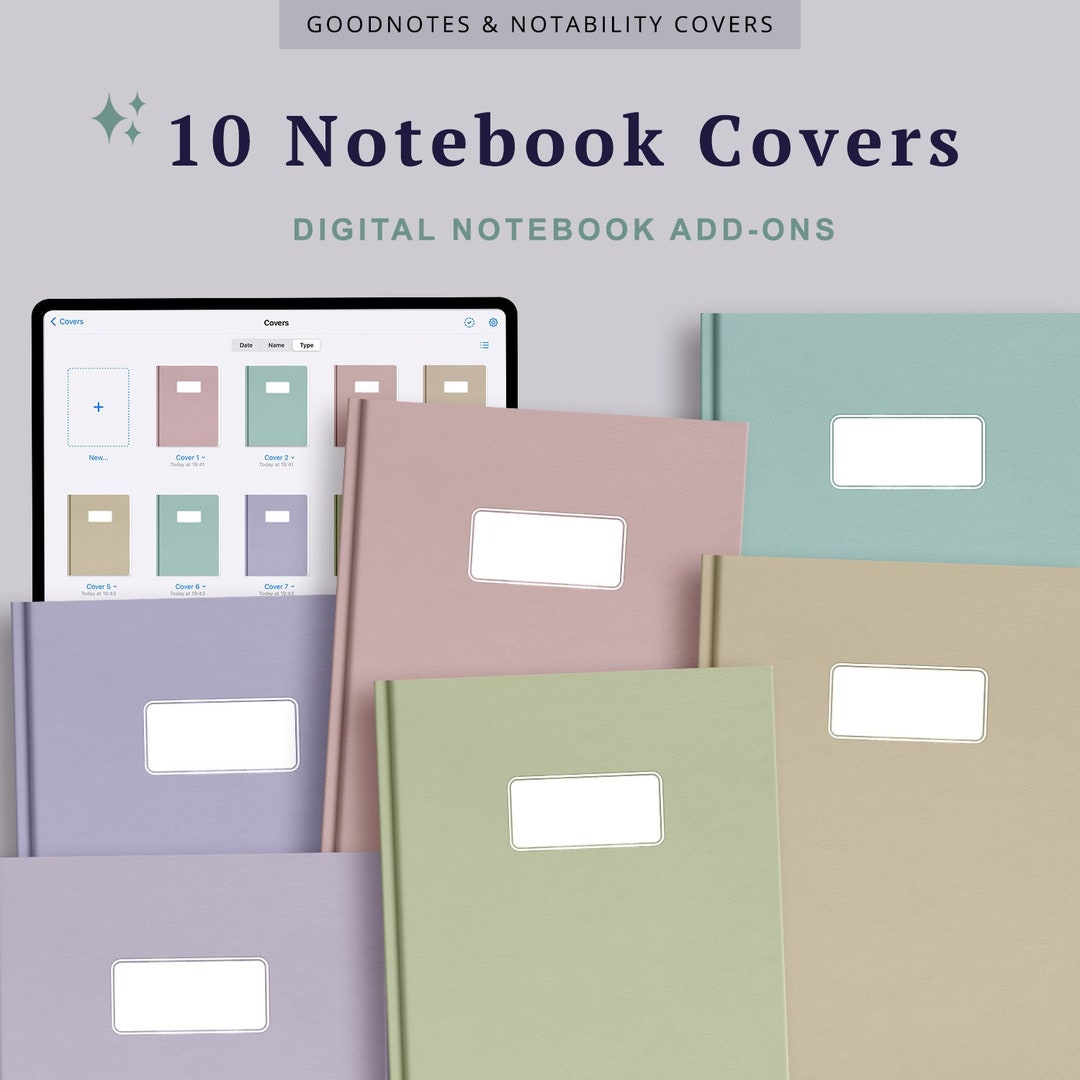 Digital Pastel Notebook Cover Goodnotes Kawaii Rainbow Cover Cute ...