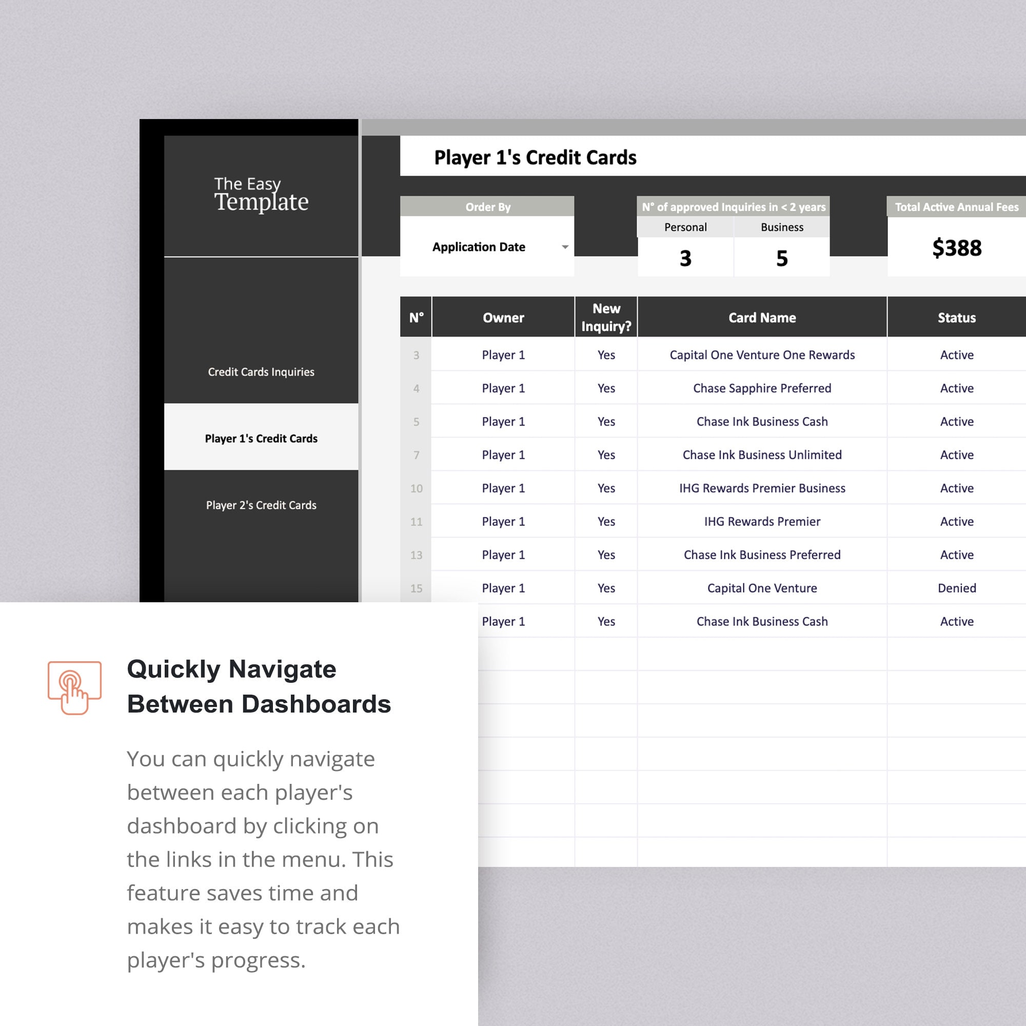 Credit Card Churning Spreadsheet Churning Tracker Tool Reward ...