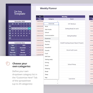 Spreadsheet Bundle Digital Monthly Calendar Google Sheet to Do List ...