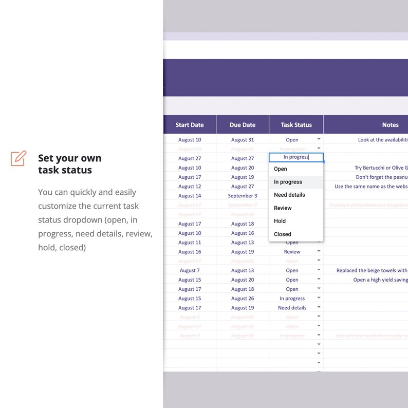Digital to Do List Google Sheets Template Student Planner Productivity ...