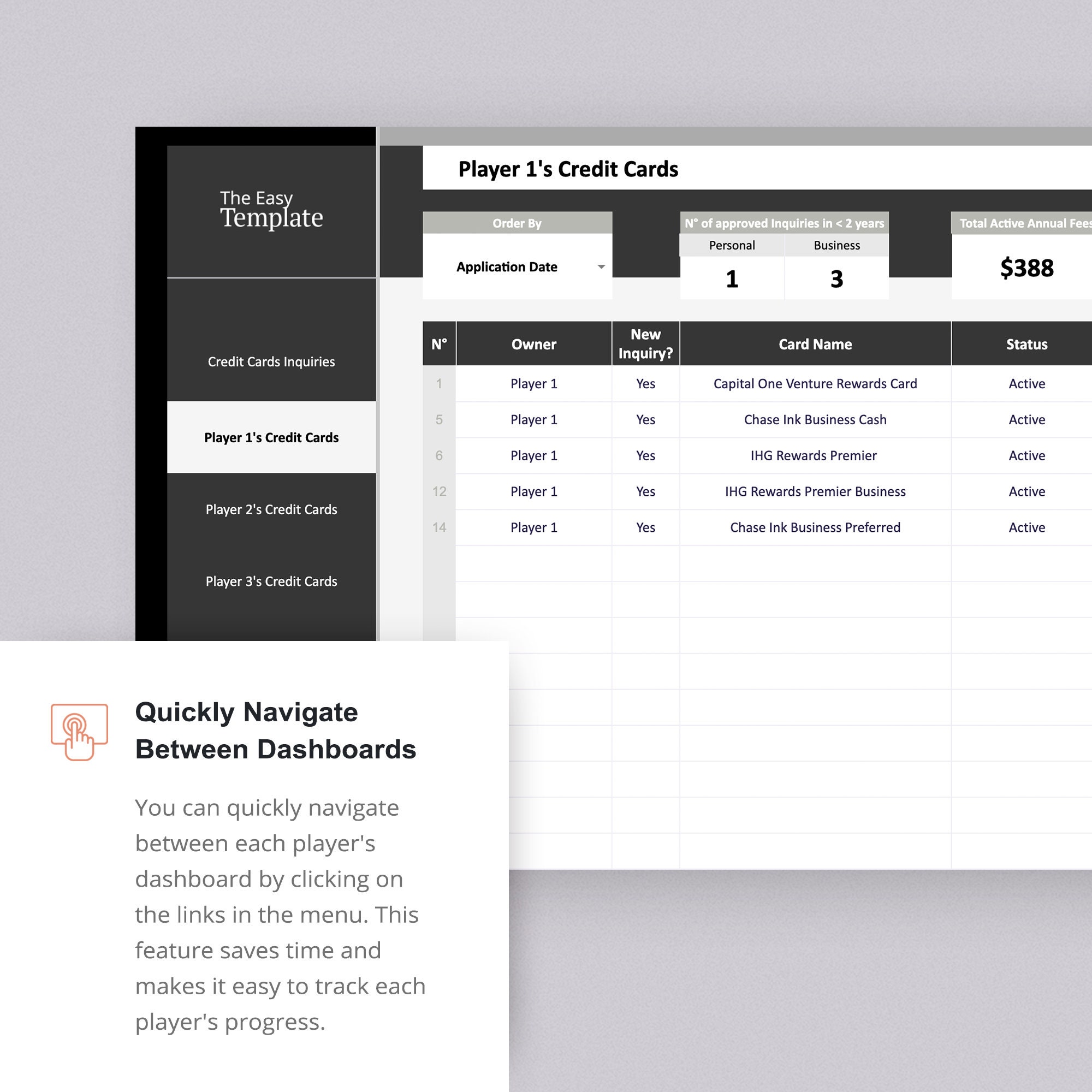 Credit Card Churning Spreadsheet Churn Tracking Tool Reward ...