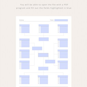 Vertical Mind Map, Fillable PDF Printable Mind Map Planner Idea Board ...