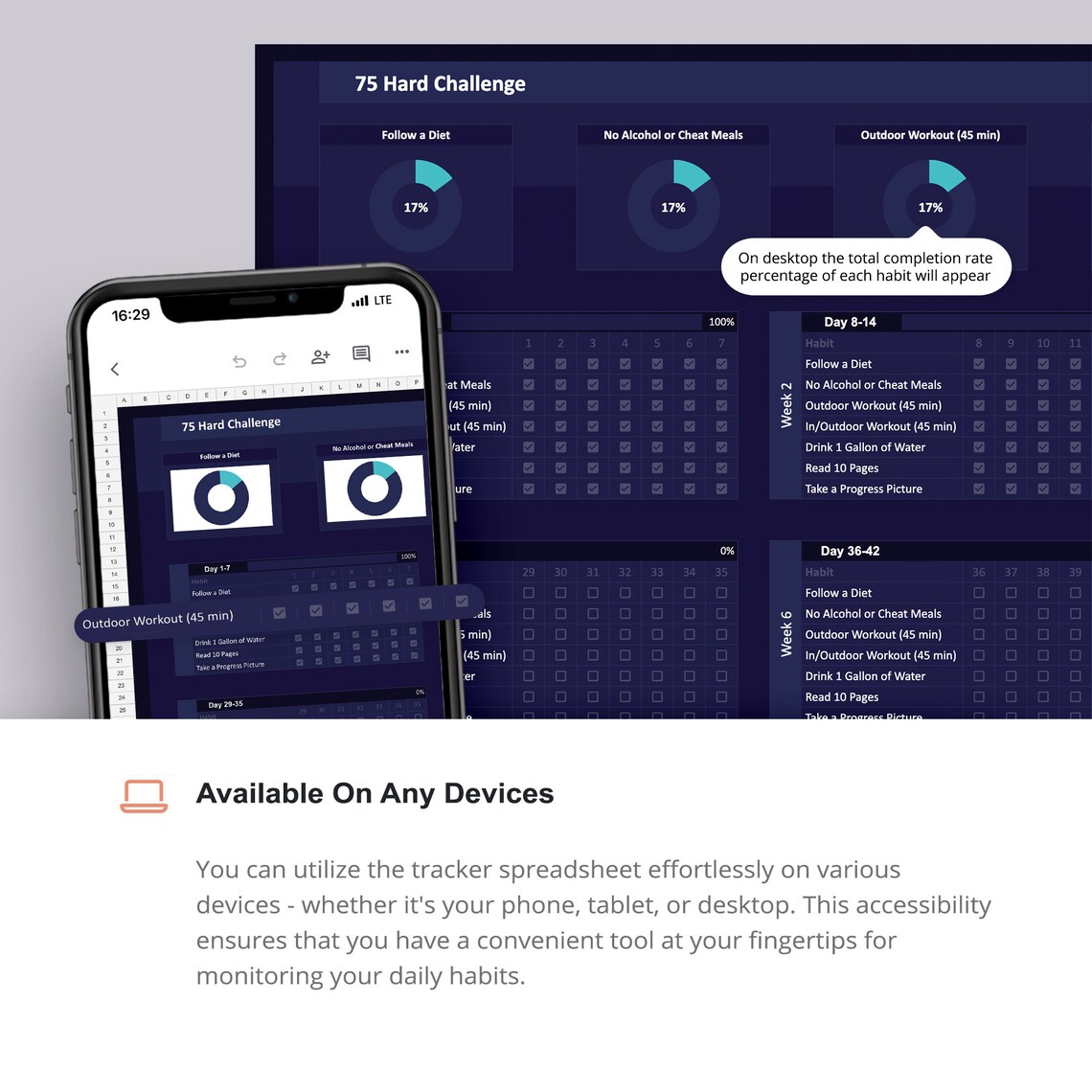 Accountability Sheet Google Sheets Habit Tracker Spreadsheet - Etsy
