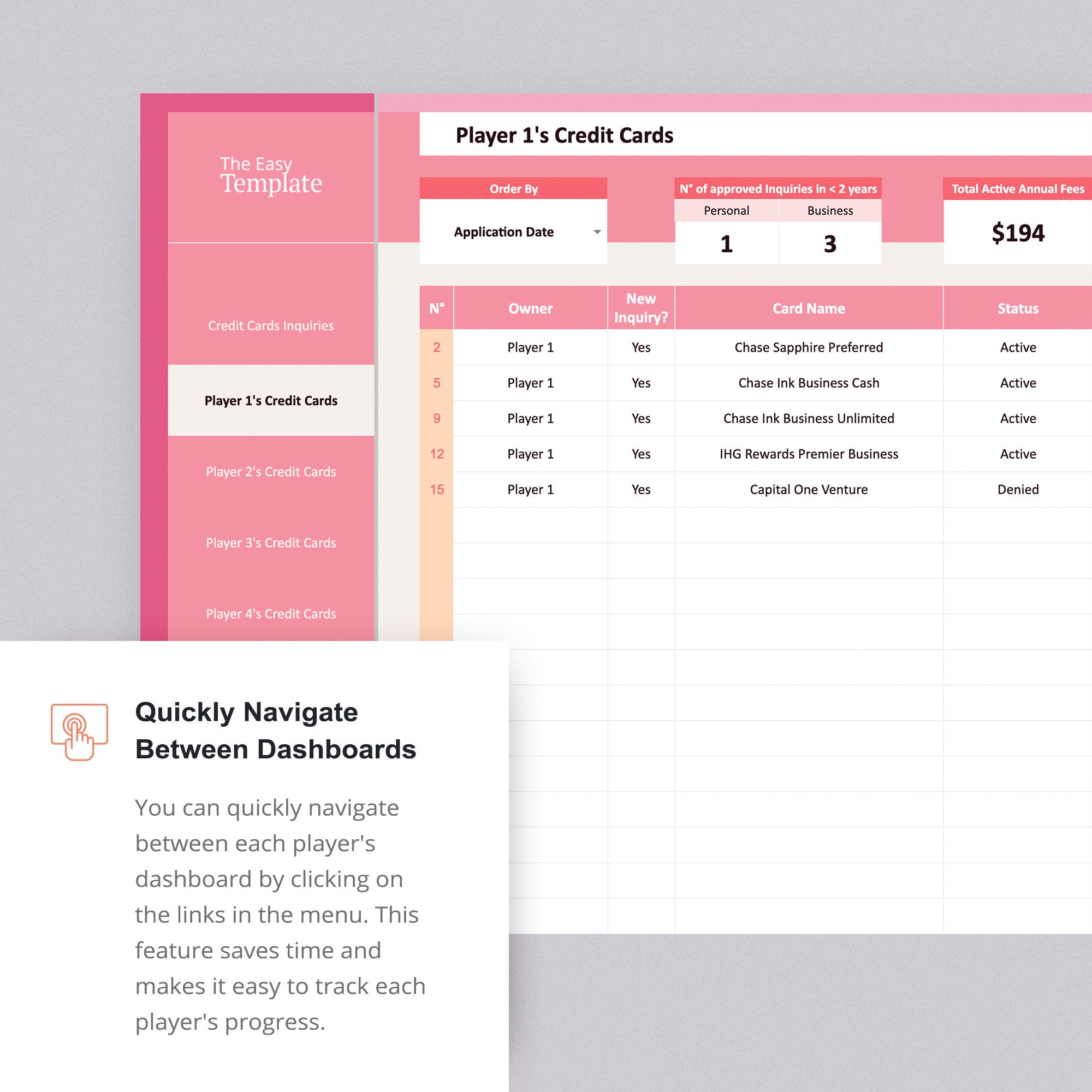 Credit Card Information Tracker Google Sheets Annual Fee, Sign up ...