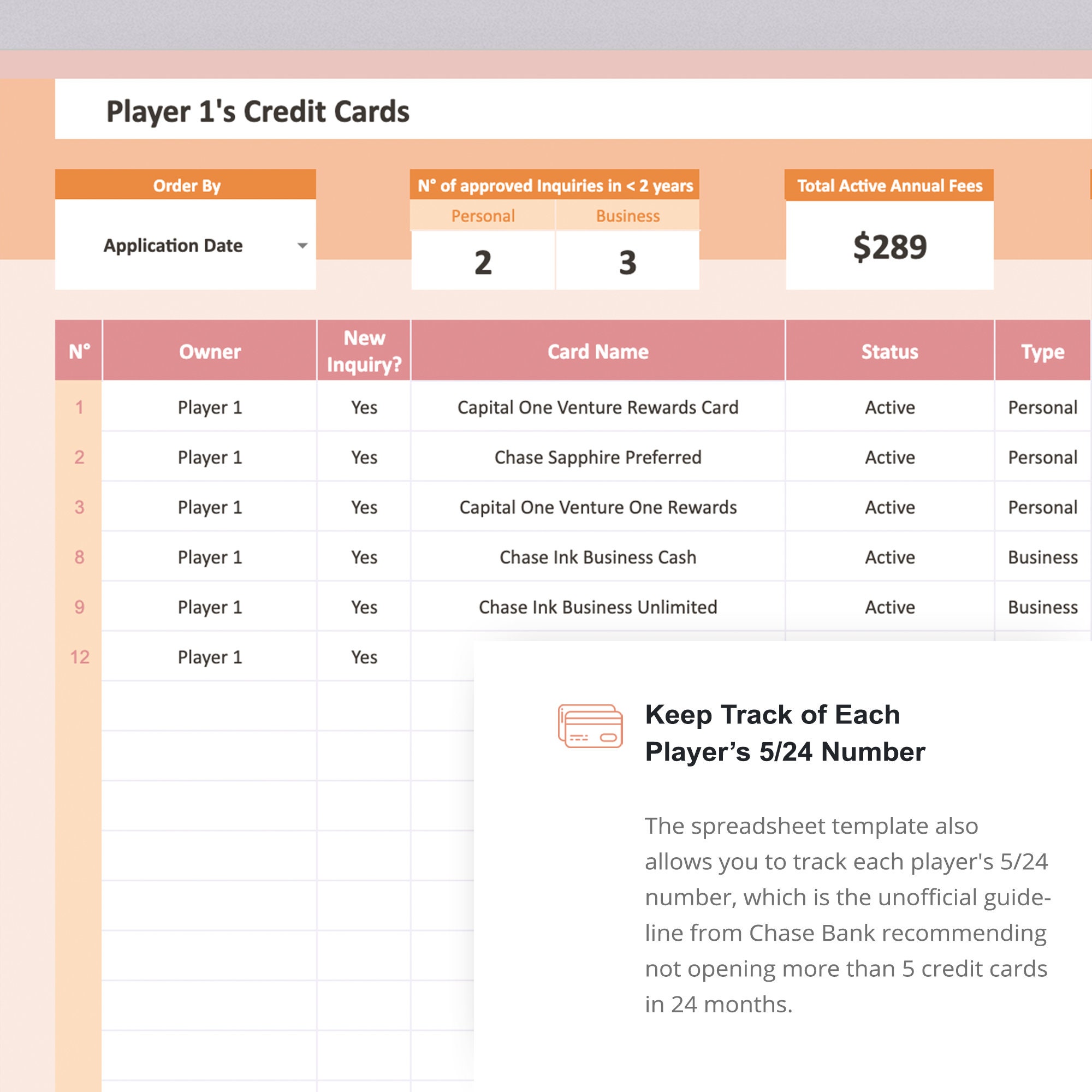 Travel Hacking Spreadsheet Credit Card Google Sheets Travel Reward Sign ...