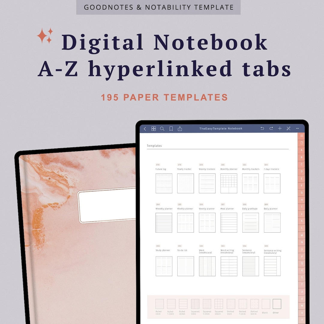 Minimalist Neutral Peach Digital Notebook Notability Daily Note Taking ...