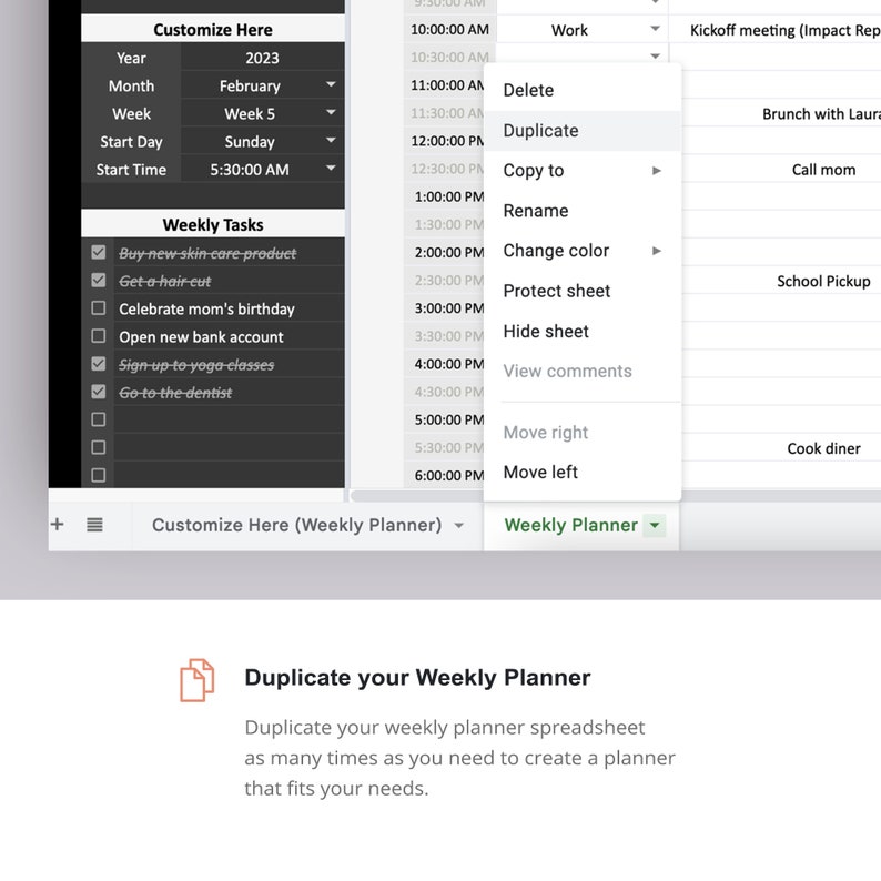 Workday Planner Digital Office Schedule Employee Planner Digital ...