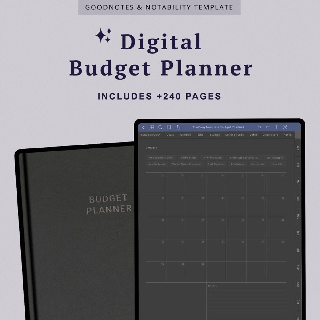 Black Finance Tracker Budgeting System Goodnotes Paycheck Digital ...