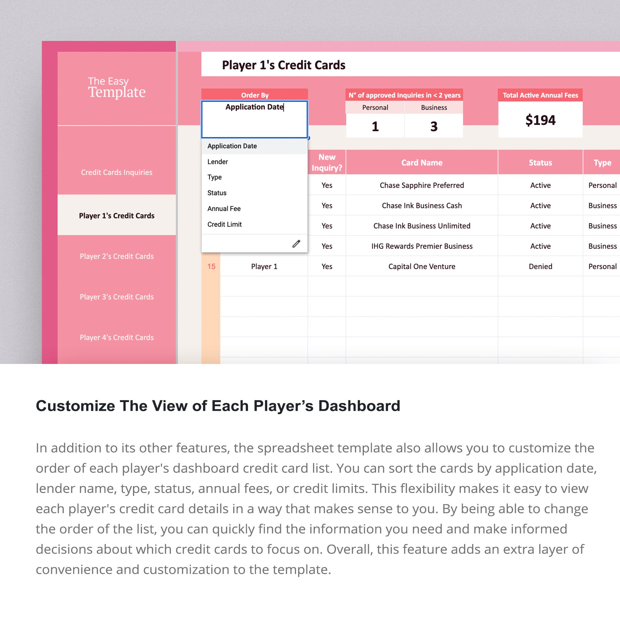Credit Card Information Tracker Google Sheets Annual Fee, Sign up ...