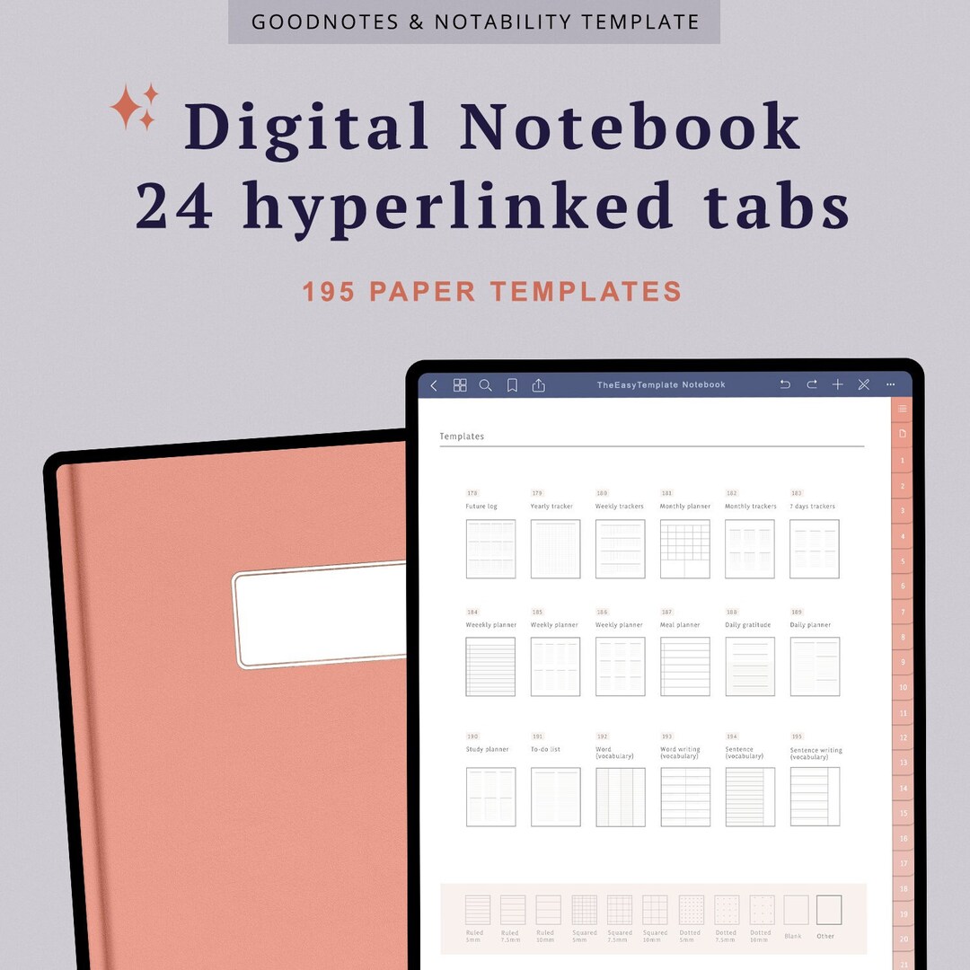 Goodnotes Notebook Digital Journal Notability Notepad iPad Hyperlinked ...