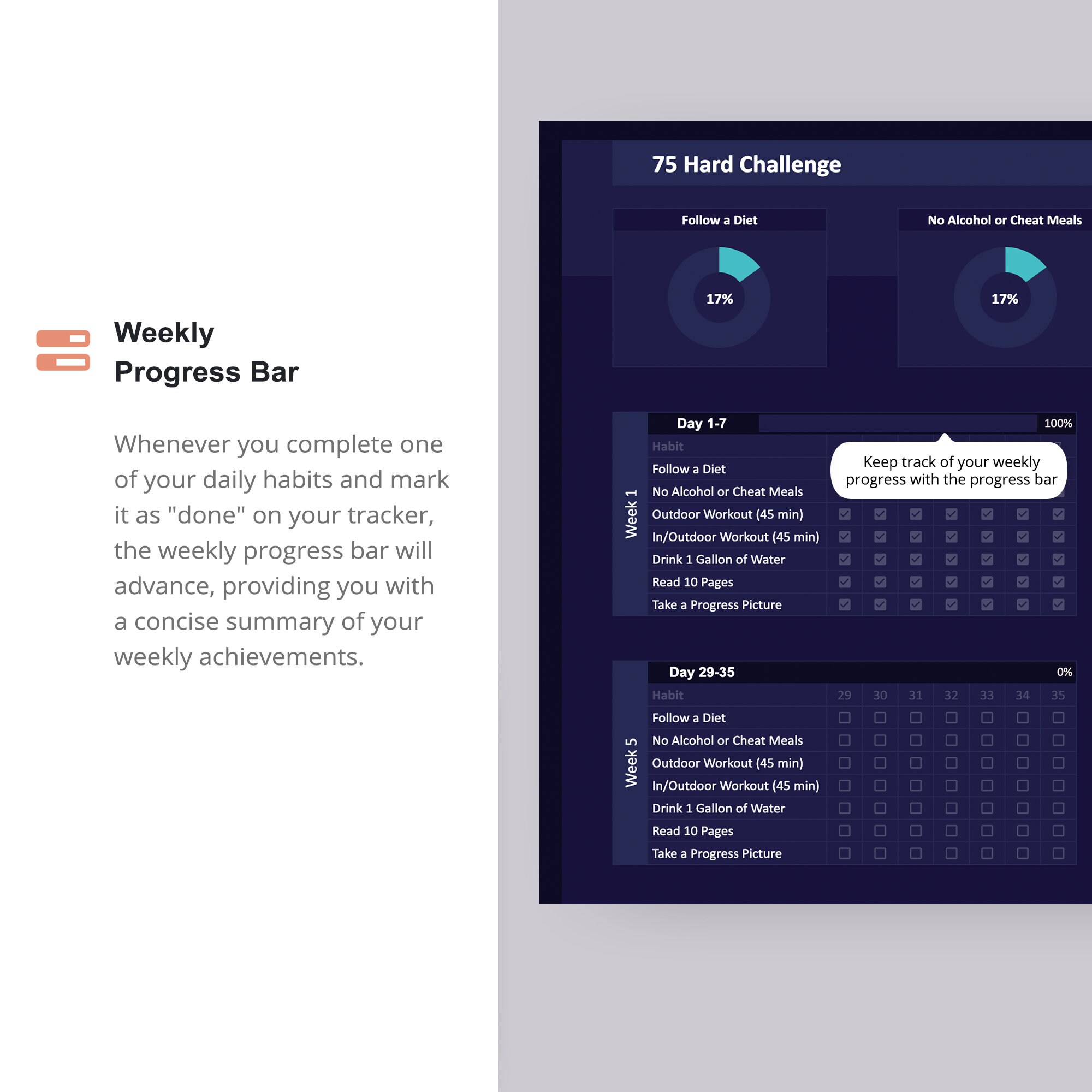 Accountability Sheet Google Sheets Habit Tracker Spreadsheet - Etsy