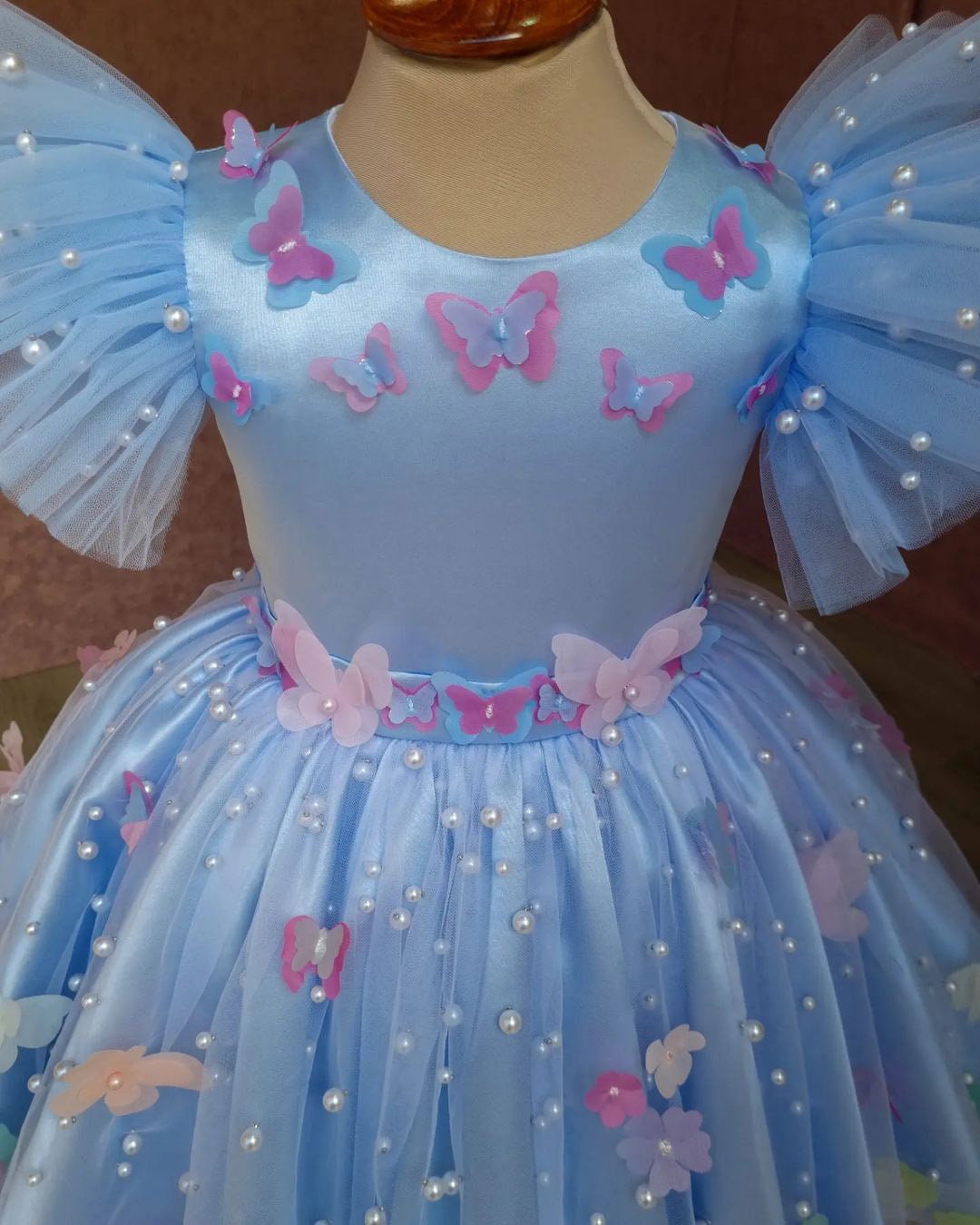 Blue Butterfly Dress, Butterfly Prom Dress, Fairy Prom Dress, Blue ...