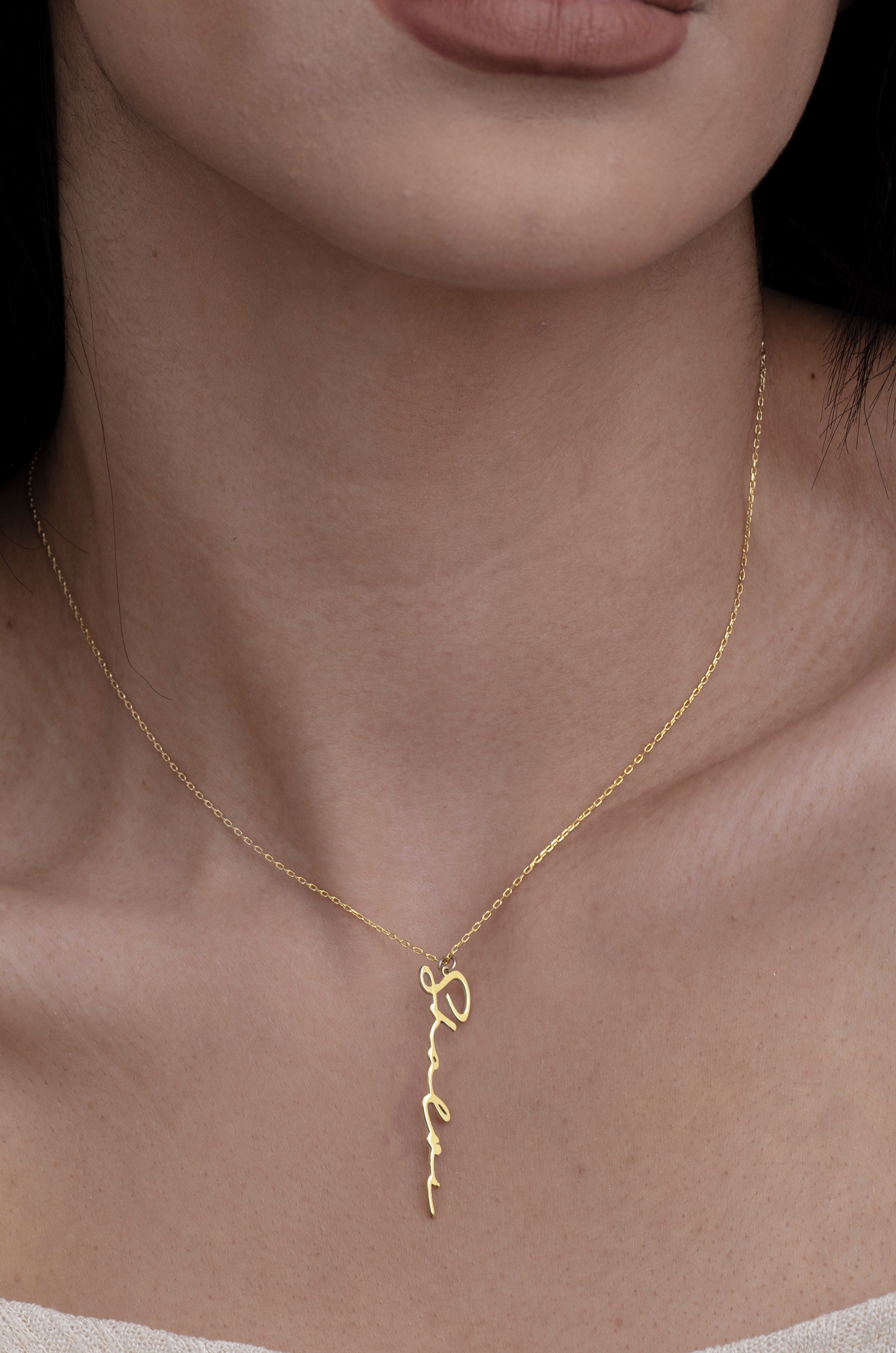 Cursive Name Necklace Cursive Necklace Gold - Etsy