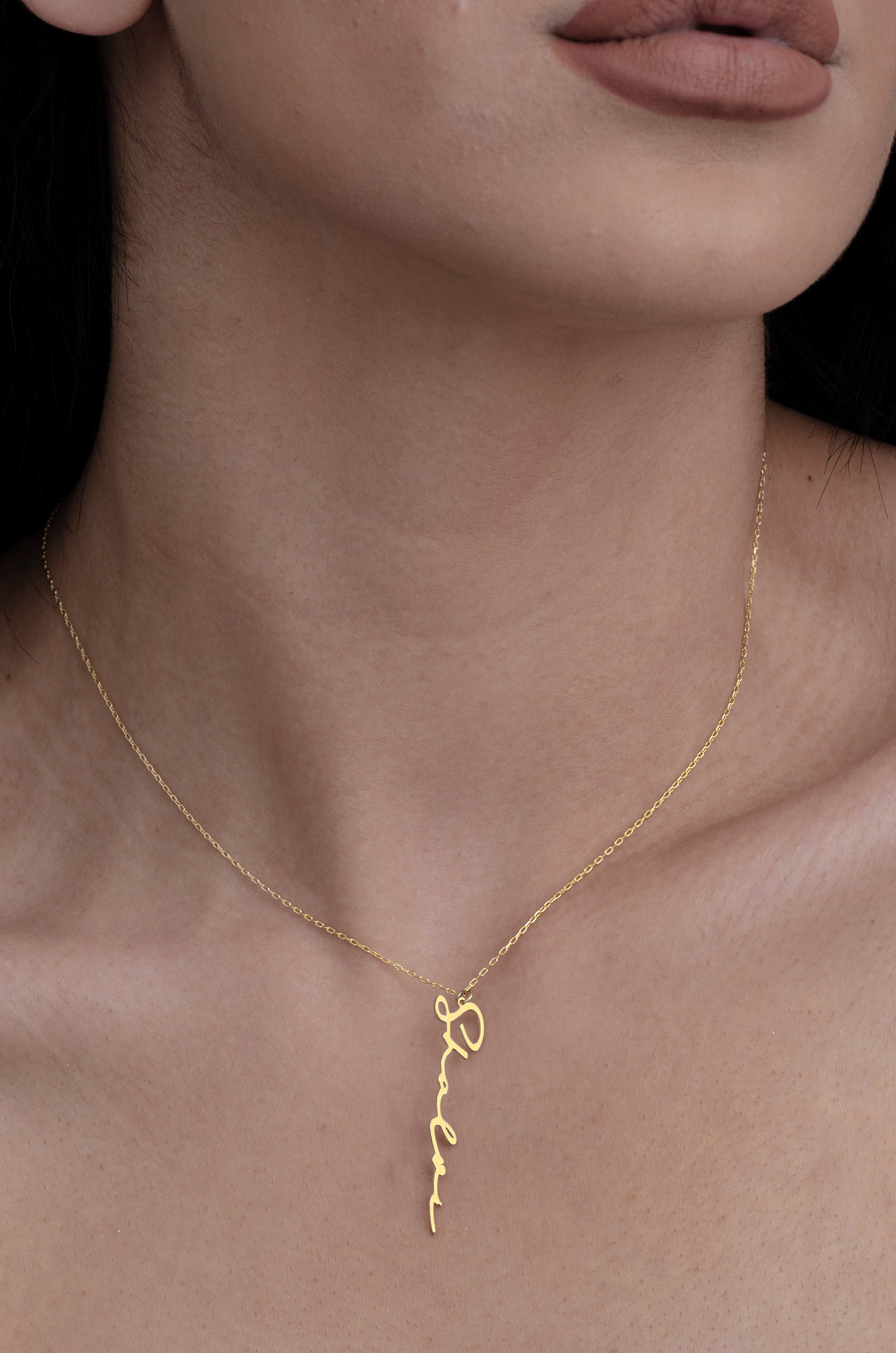 Cursive Name Necklace Cursive Necklace Gold - Etsy